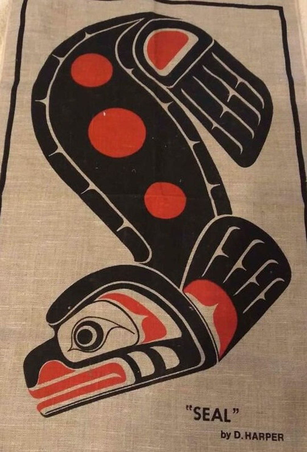 Vintage Burlap Printed 60's First Nations SEAL by D. Harper - Etsy