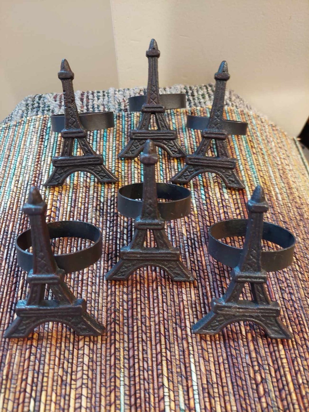 Set of SIX Eiffel Tower Metal Napkin Rings, Paris Eiffel Tower - Etsy