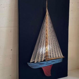 Vintage String Art, Boat String Art Picture 17 X 11 Inches - Etsy