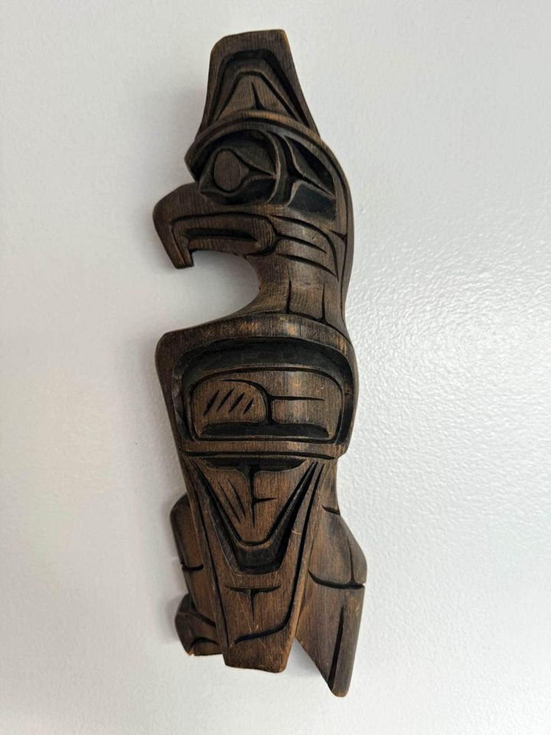 Vintage First Nations Carved Thunderbird Signed, George Manson, Tofino ...