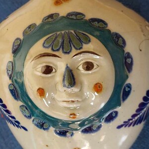 Vintage Mexico Tonala 2 Sided Sun Face Vase - Etsy