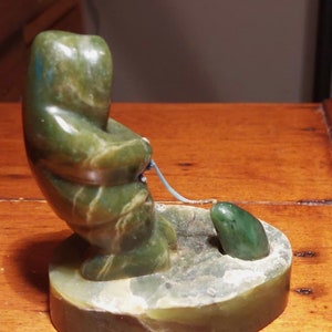 3.5 "small BC Jade Inuit Man Fishing , Hand Carved Vintage - Etsy
