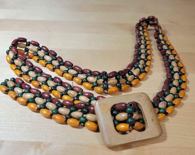 Vintage Wood Beaded Boho Belt - Etsy
