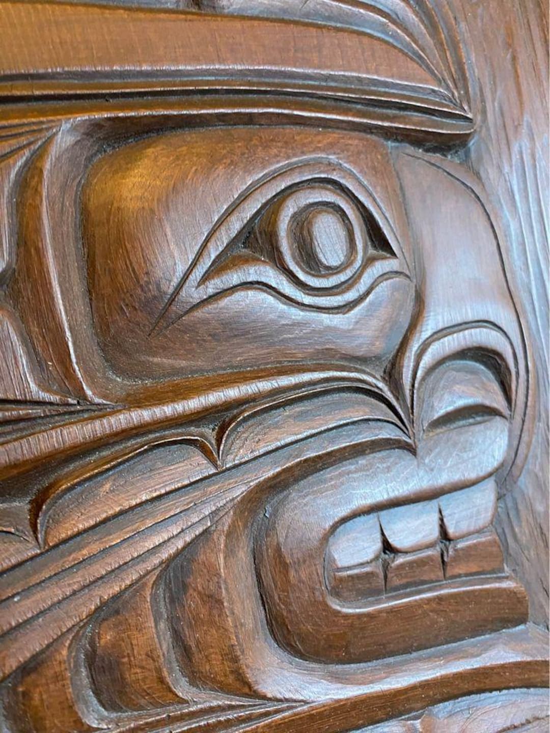 Vintage 60's First Nations Alaska Wood Carving , Kiana 9.5 X 12 Inches ...