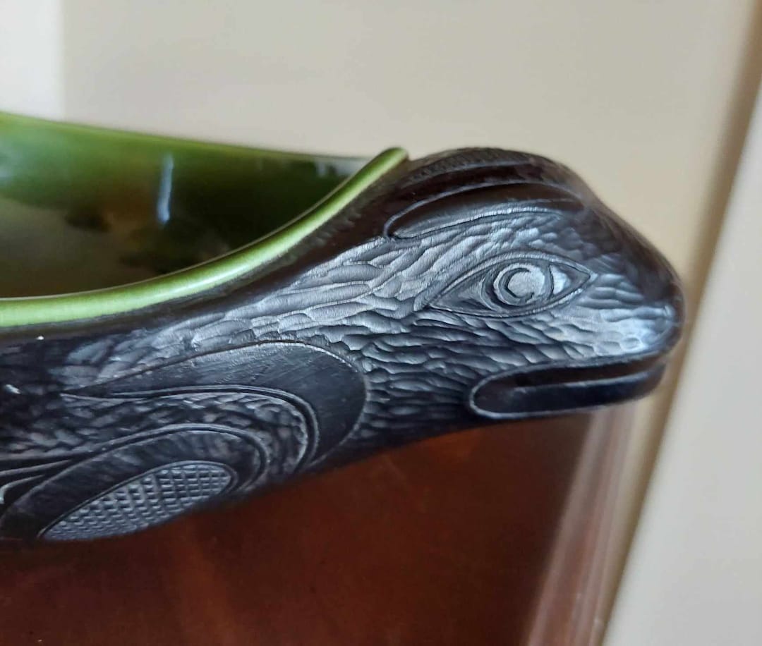 BOMA Vintage First Nations Seal Bowl, Resin and Pottery Design - Etsy