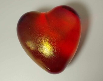SIGNED Gold Foil Design Heart Robert Held, Iridescent Heart Shaped ...