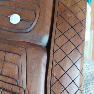 42 Inches First Nations Cedar LARGE Vintage Carving, Signed AT, British ...