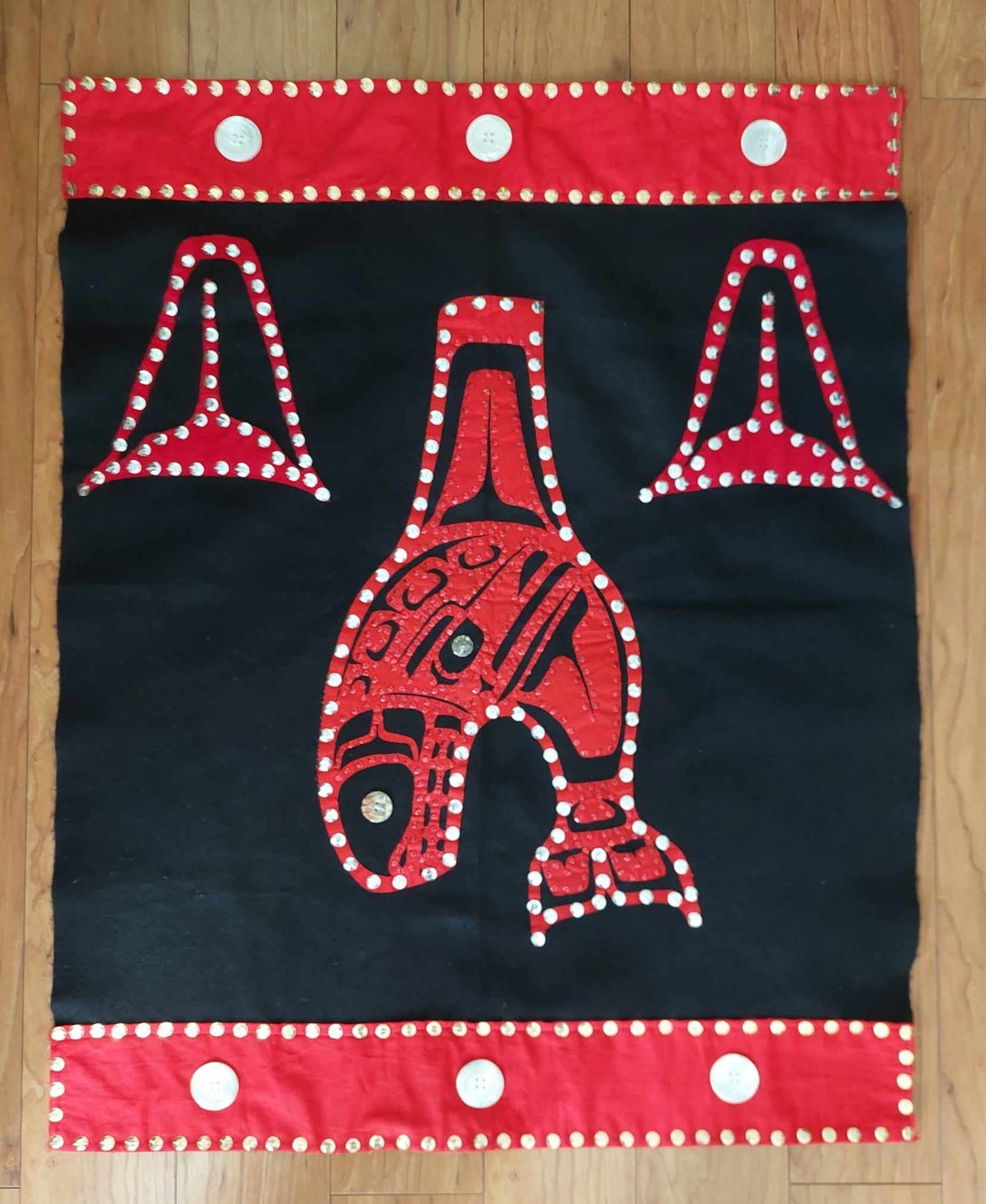 First Nations KILLER WHALE Shell Button Blanket Style Wall Hanging - Etsy