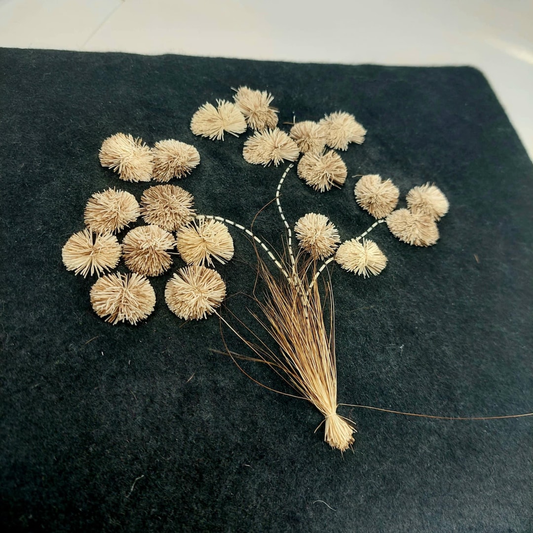 Moose Hair Tufted Flower Hand Made Embroidery , 10.90 X 9.25 Inches - Etsy