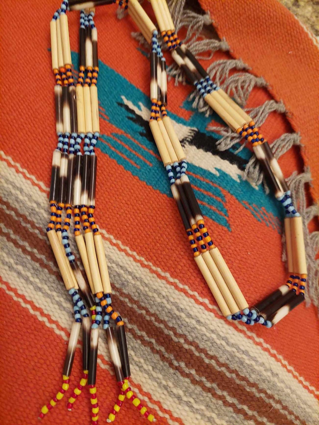 First Nations Long Beaded Stranded Necklace - Etsy