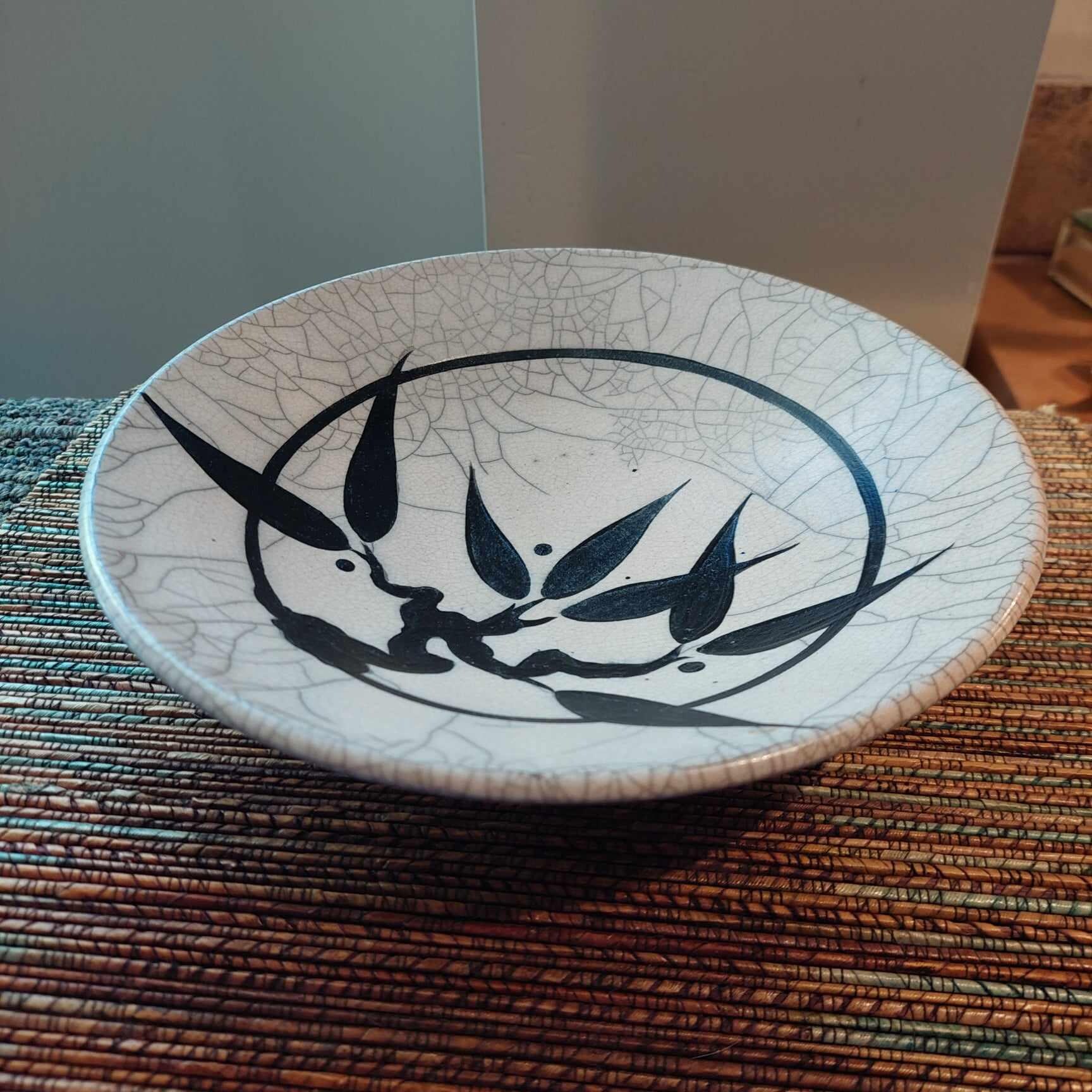 STUNNING Hand Thrown Raku Art Pottery Oriental Flower Bowl by Vancouver ...