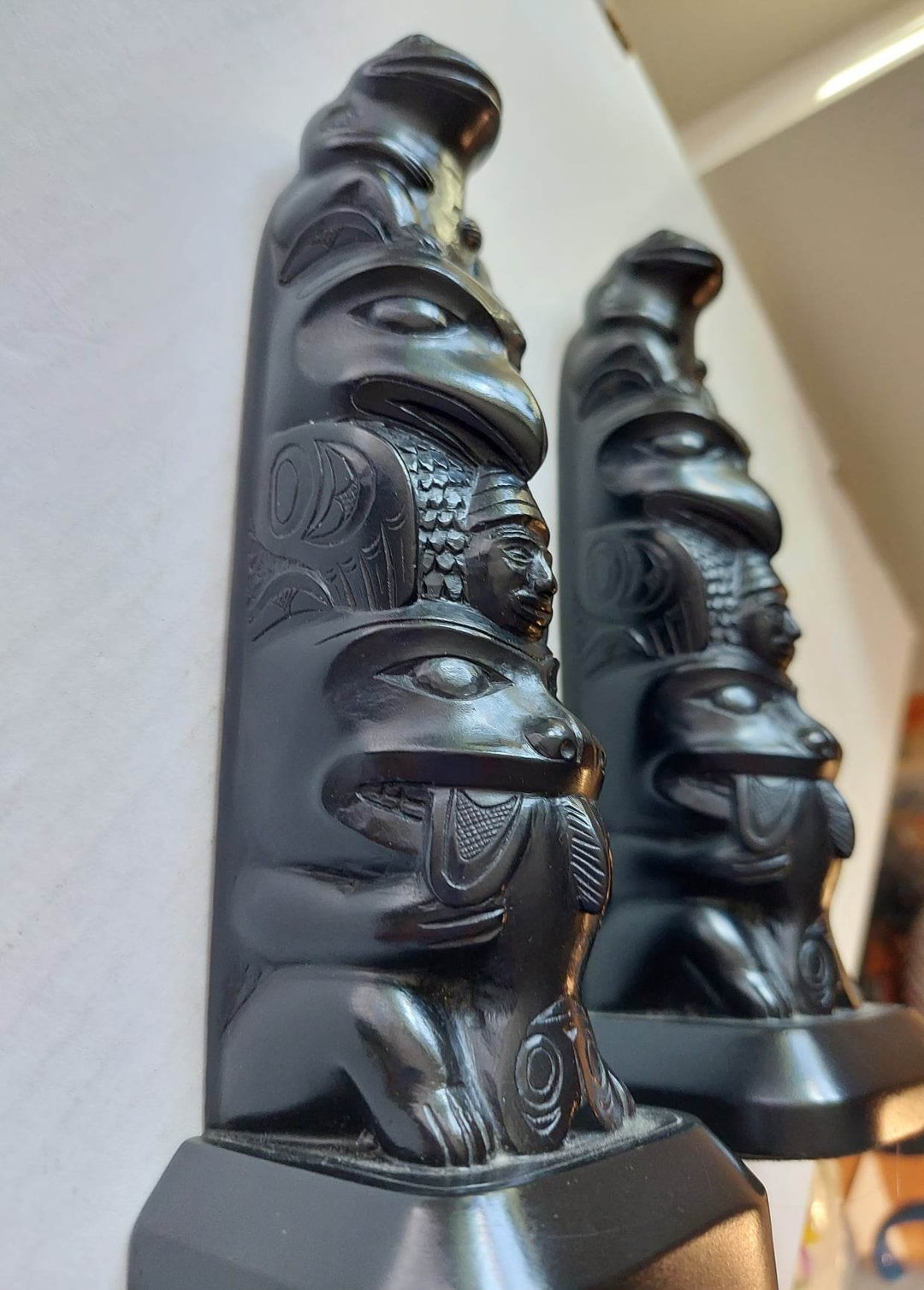 One Canada EAGLE, FROG and BEAR Vintage Native Totem Pole Statue - Etsy