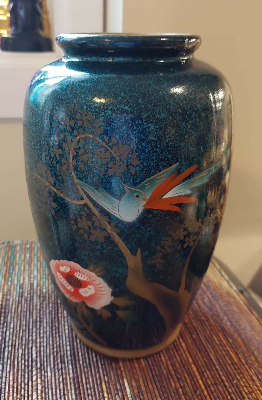 Vintage Japanese Hand Painted Vase - Etsy