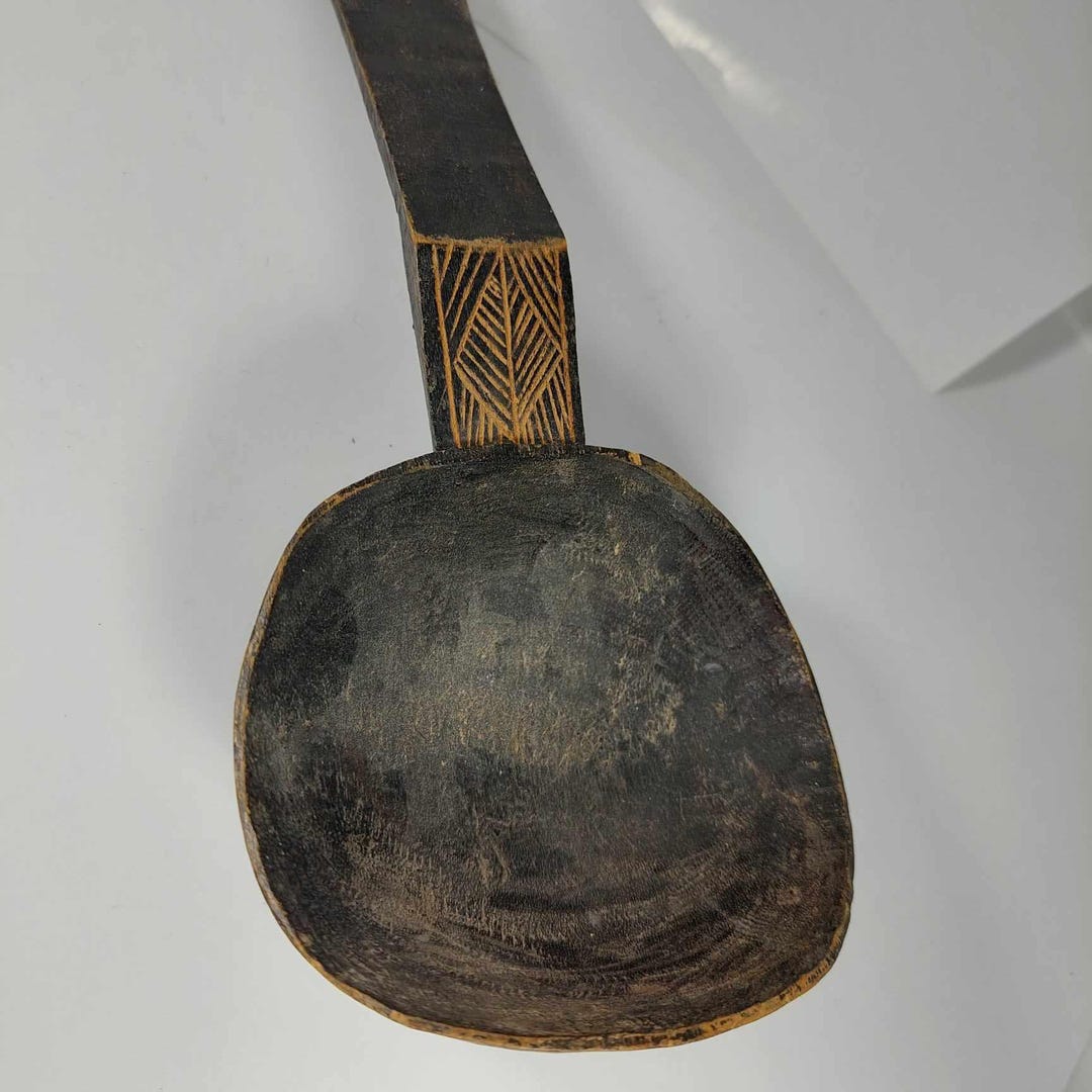 Vintage Carved African Wood Tribal Large Spoon Decor, 10.5 Inches - Etsy