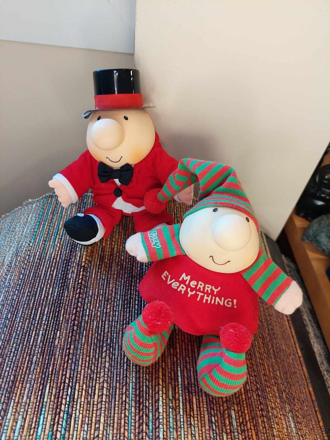 Set of 2 Vintage Ziggy Plush Toys Christmas , Elf and Santa Suit ...