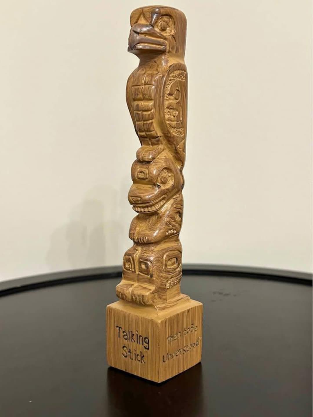 First Nations Talking Stick Clay Statue - Etsy UK