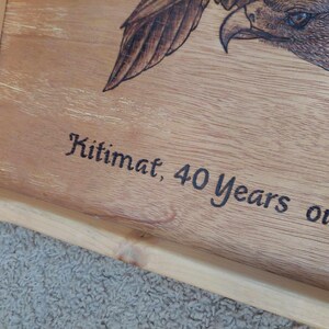 Golden Eagle Wood Burned Cedar Wood Tray, Signed, Artisan Made - Etsy