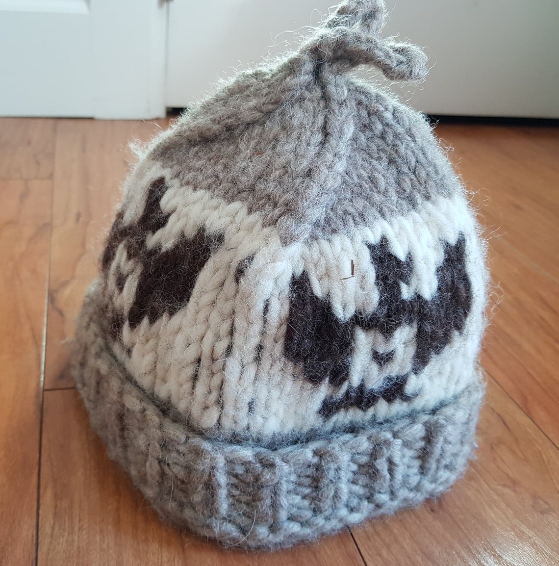 First Nations Hand Knit Cowichan Wool Native Hat Light Brown | Etsy