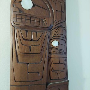 42 Inches First Nations Cedar LARGE Vintage Carving, Signed AT, British ...