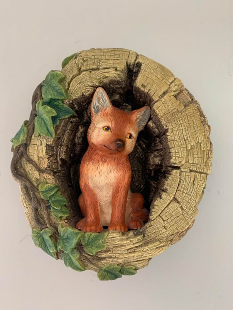 Vintage Bossons FOX CUB Chalk Ware Plaque Made in England - Etsy