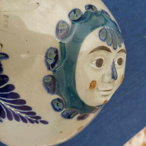 Vintage Mexico Tonala 2 Sided Sun Face Vase - Etsy