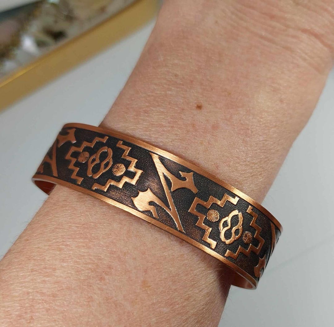 Vintage Native First Nations Copper LARGE Cuff Bracelet - Etsy