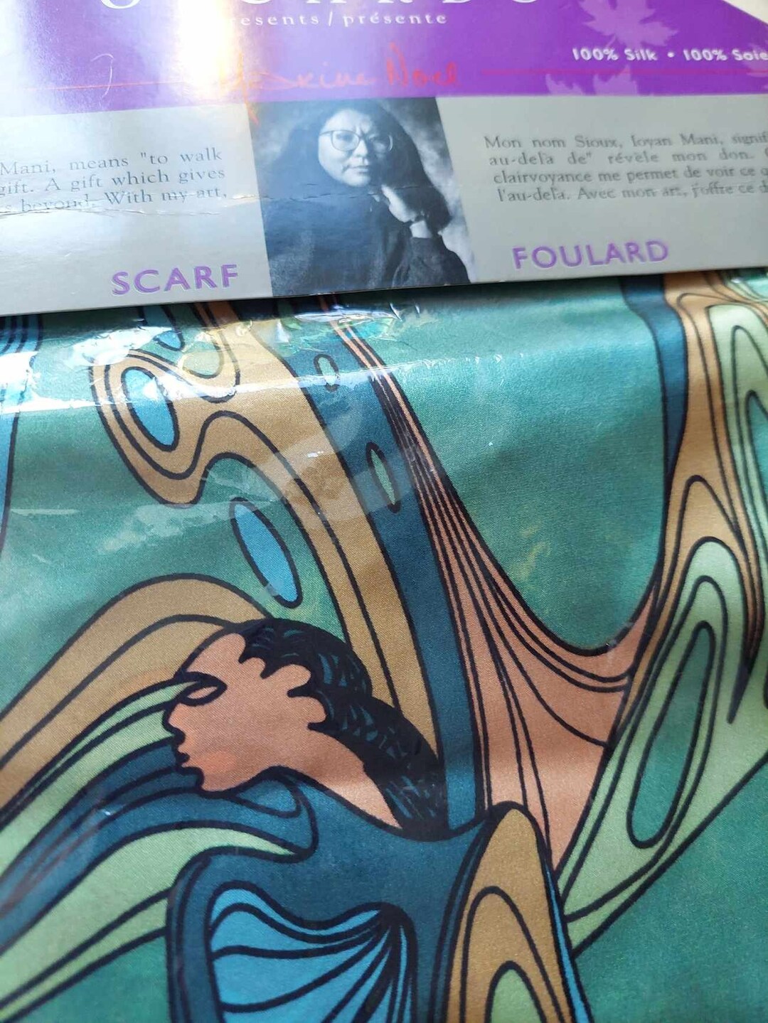 NEW ,vintage SILK Scarf by Oscardo Artist- MAXINE Noel, New in Package ...