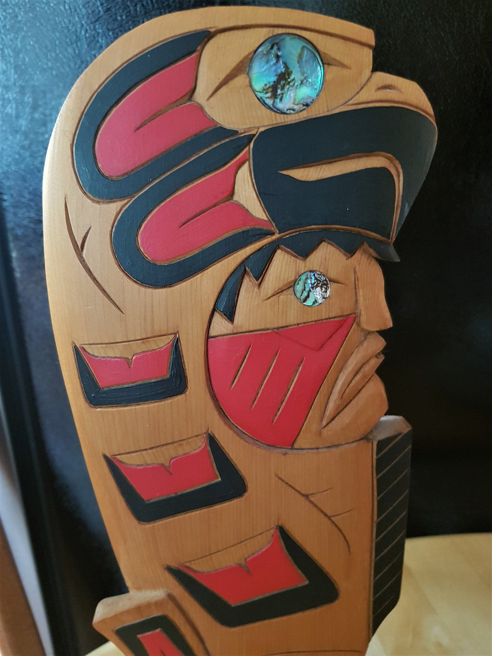 First Nations Eagle Man Inlaid Abalone Shell Carving Signed - Etsy Canada
