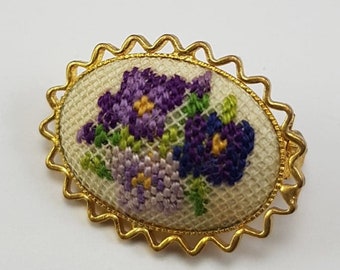 Petit Point Flower - Etsy