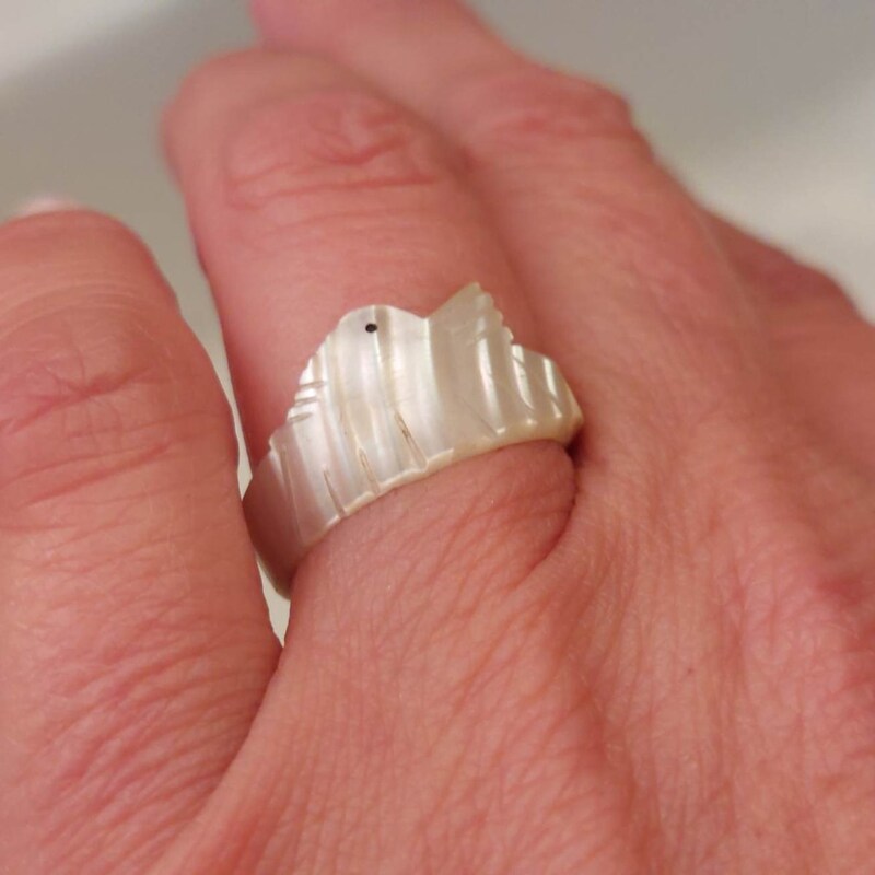 Carved Shell Ring - Etsy