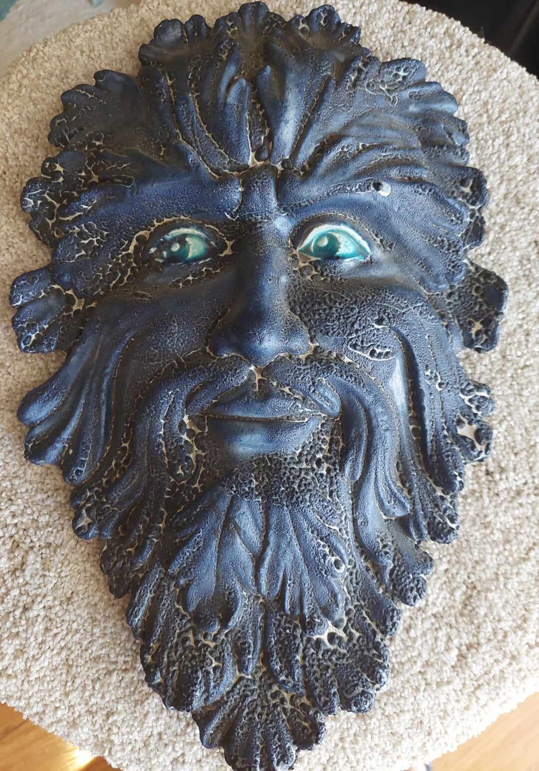 Raku Pottery Studio Pottery Mask, 9.5 X 14 Inches , Mystical Leaf Mask ...