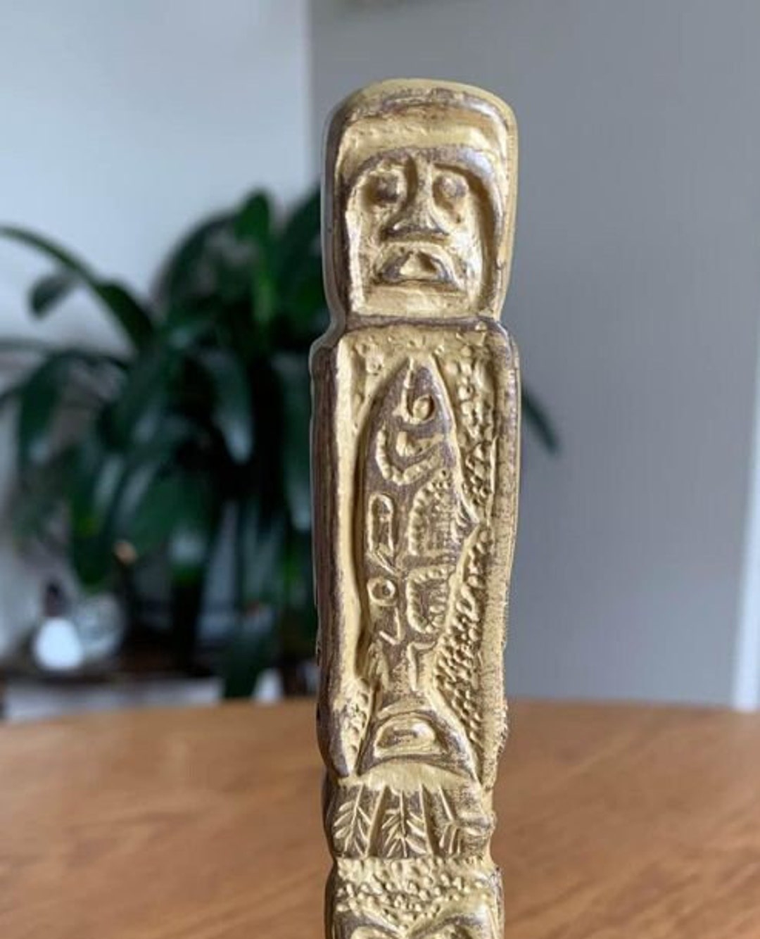 First Nations Talking Stick Clay Statue - Etsy