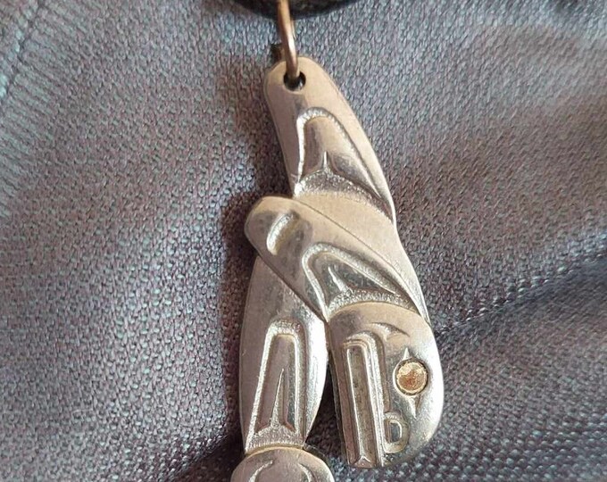 Vintage Native Design Killer Whale Pewter Pendant, Copperknot, Canada ...