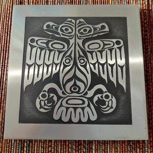 Vintage First Nations EAGLE Aluminum Wall Plaque Orchard Studio British ...