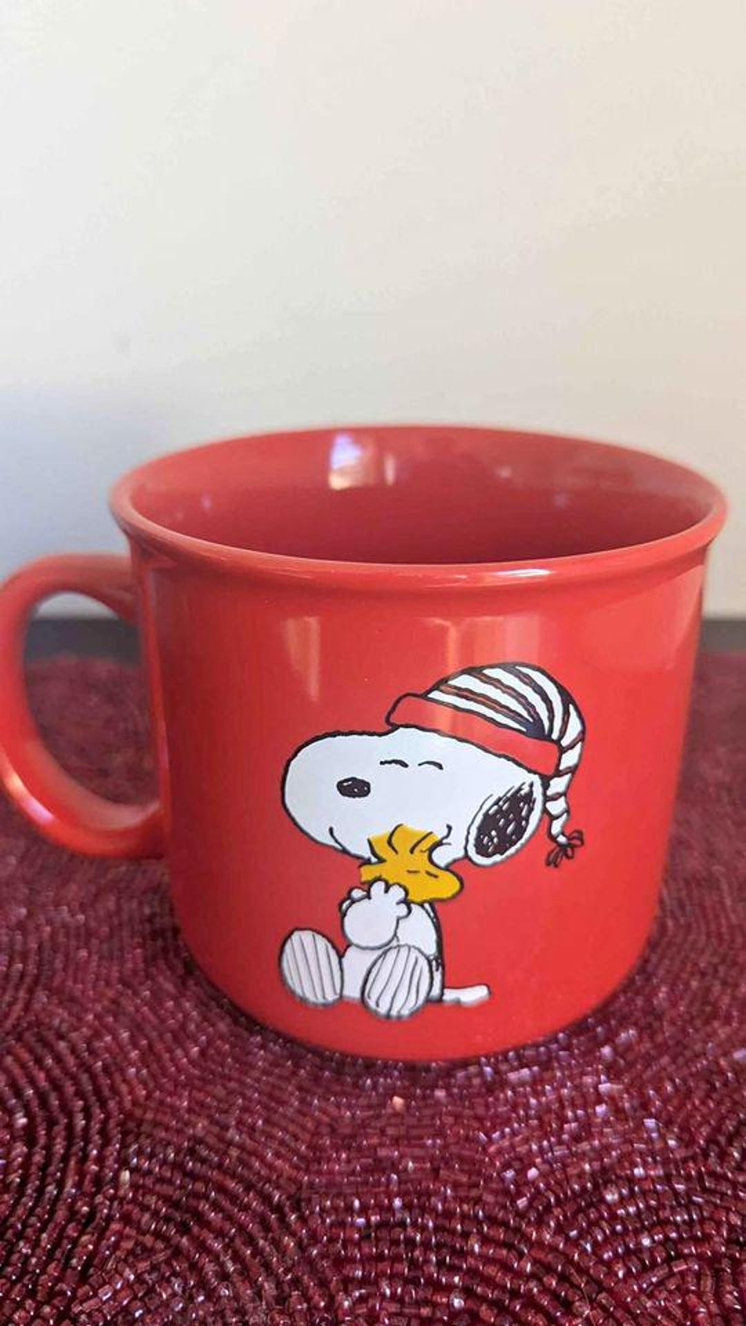 LARGE RED Snoopy Christmas, Snoopy Coffee Cup, Christmas , Soup Cup ...