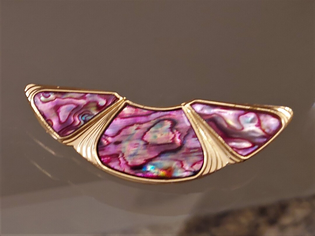 Pink and Purple Abalone Art Deco Brooch. ,duri Style - Etsy