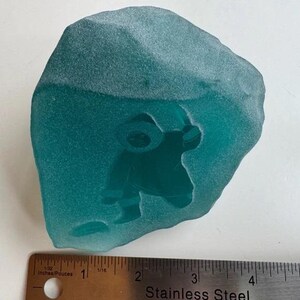 Inuit Vintage Carved Large Green Glass Paperweight, SIKU - Etsy