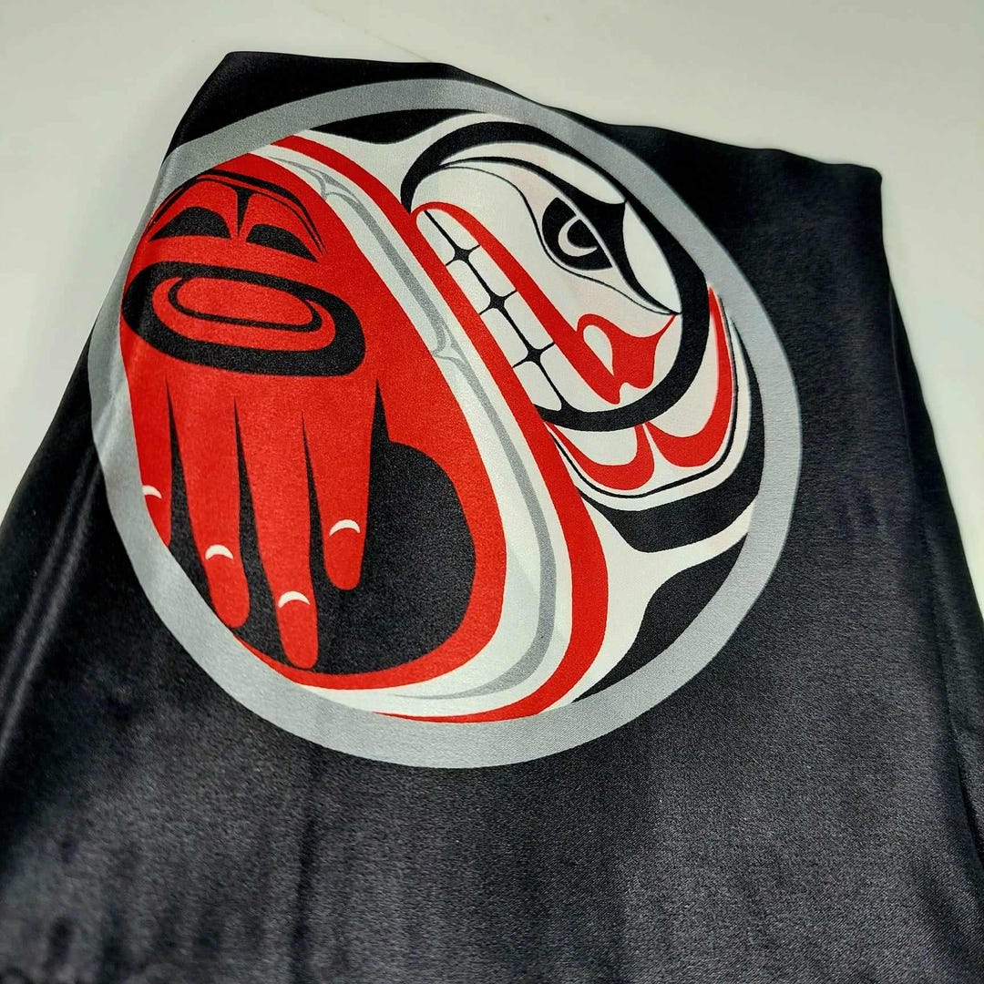 NEW Silk First Nations Red and Black EAGLE TRANSFORMATION Scarf, New in ...