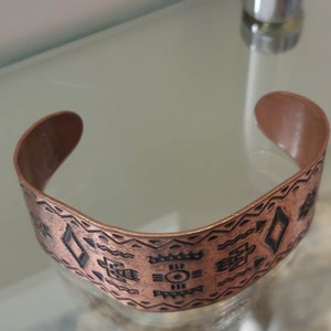 First Nations LARGER Size Copper Engraved Native Design Shadow Cuff ...