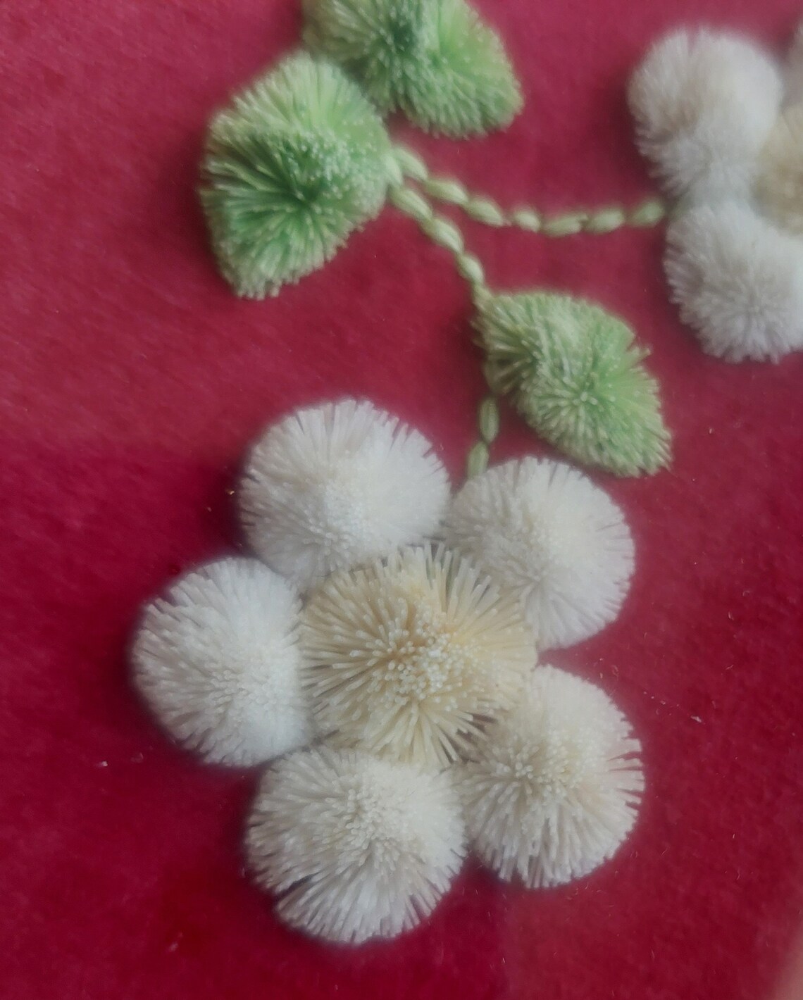 Vintage Caribou Tufting White Flowers Framed Picture Slave - Etsy