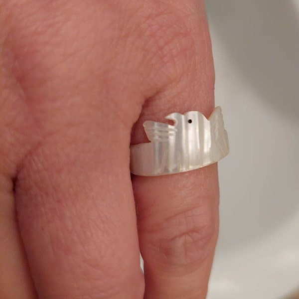 Carved Shell Ring - Etsy