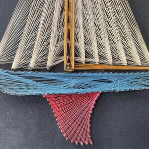 Vintage String Art, Boat String Art Picture 17 X 11 Inches - Etsy