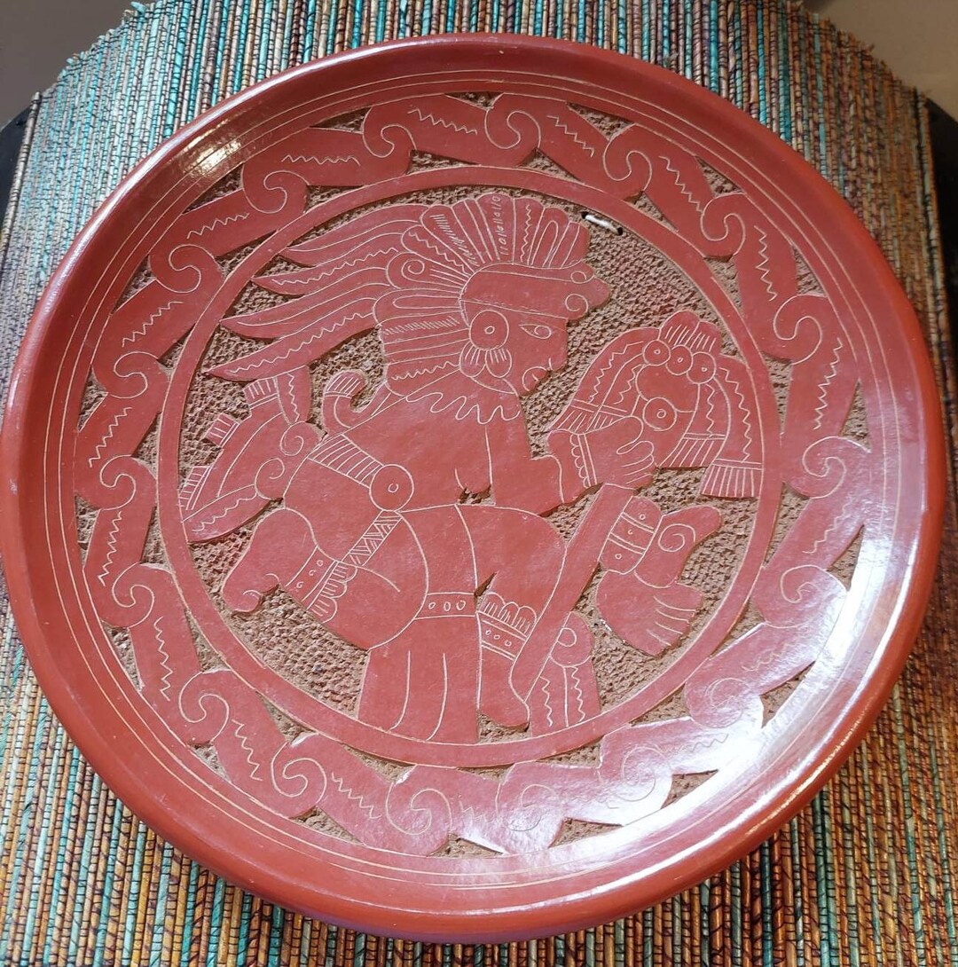 Vintage Peruvian Cut Out Warrior Clay Dish - Etsy