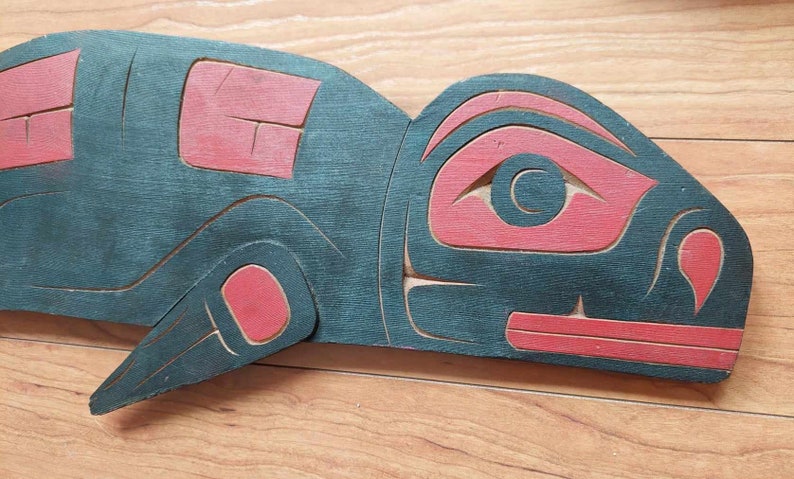 31 Inches Vintage First Nations SEAL Painted Carving , Signed, - Etsy