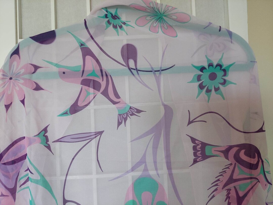 Sheer Hummingbird First Nations Scarf - Etsy