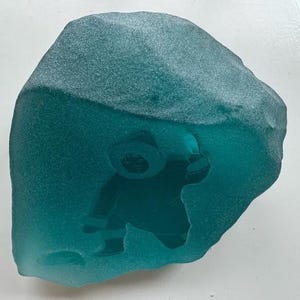 Inuit Vintage Carved Large Green Glass Paperweight, SIKU - Etsy