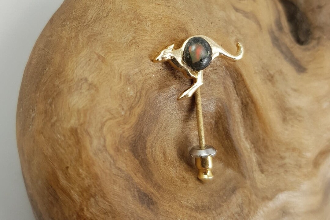 Vintage Kangaroo Natural Opal Pin - Etsy