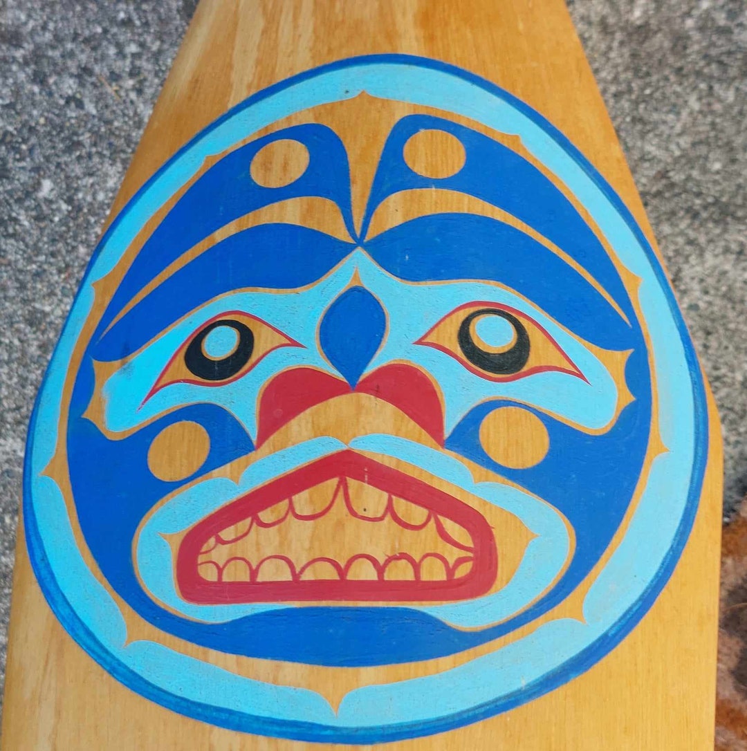 73 Inches LARGE First Nations Hand Crafted & Painted "full Moon" Paddle ...