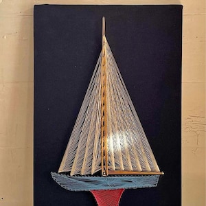 Vintage String Art, Boat String Art Picture 17 X 11 Inches - Etsy