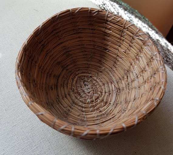 Vintage First Nations Native Cedar Woven Basket - Etsy
